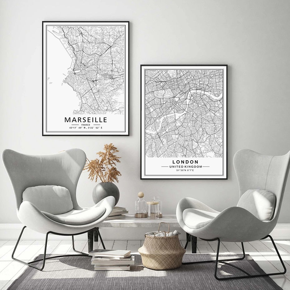 Famous City Maps Canvas – CANVA AND DECOR