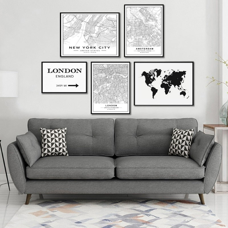 Famous City Maps Canvas – CANVA AND DECOR